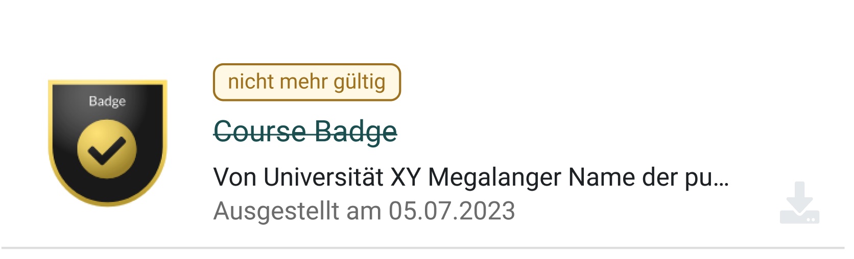 Achievement Card - OpenOlat Documentation