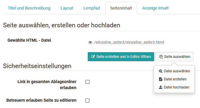 Kursbaustein Einzelne Seite - OpenOlat Documentation