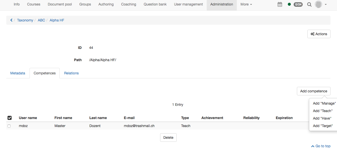 Modules Taxonomy - OpenOlat Documentation